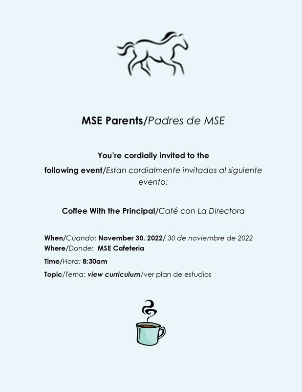 Coffee with the Principal | Mercey Springs Elementary
